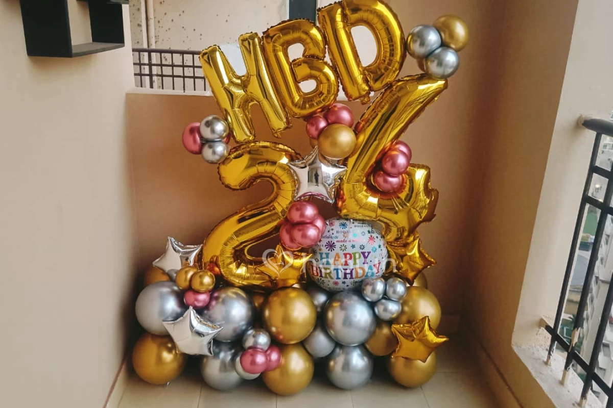 24th Birthday Marquee Decoration With Balloons At Home
