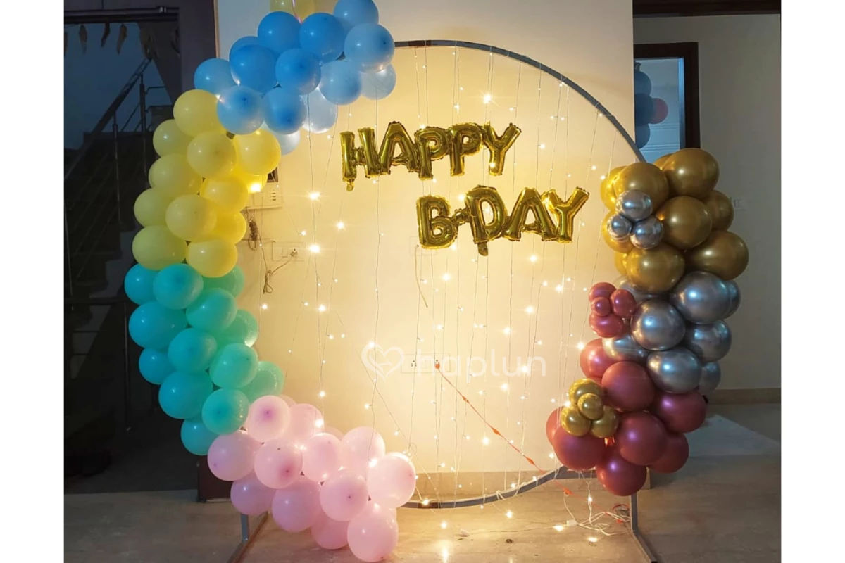 Ring Setup With Led Lights For Birthday Surprise Party