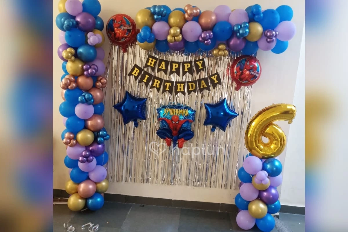 Spider-man Theme Backdrop For Kids Birthday At Home